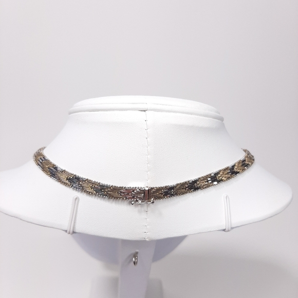 Riccio | Jewelry | Vintage Riccio 925 Chevron Silver And Gold Necklace ...